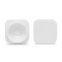 China 5ml Cube Glass Shoulderless Screw Top Jars w Child Resistant Lid (White Glass, White Lid) for sale