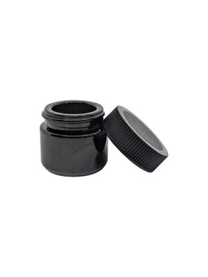 China 5ml Glass Shoulderless Concentrate Jars | Screw Top | Black Glass Jar, Black Lid for sale