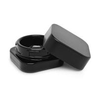 China 5 ml Cube Glass Shoulderless Screw Top Jars w/ Child Resistant Lid (Black Glass, Black Lid) for sale