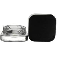 China 5ml Cube Glass Shoulderless Screw Top Jars w/ Child Resistant Lid (Clear Glass, Black Lid) for sale