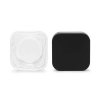 China 5ml Cube Glass Shoulderless Screw Top Jars w/ Child Resistant Lid (Clear Glass, Black Lid) for sale