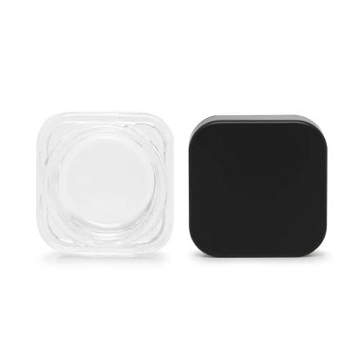 China 5ml Cube Glass Shoulderless Screw Top Jars w/ Child Resistant Lid (Clear Glass, Black Lid) for sale