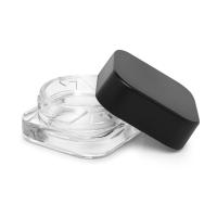 China 5ml Cube Glass Shoulderless Screw Top Jars w/ Child Resistant Lid (Clear Glass, Black Lid) for sale