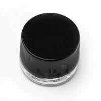 China 5ml Cube Glass Shoulderless Screw Top Jars w Child Resistant Lid (Clear Glass, Black Lid) for sale
