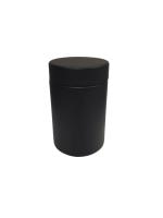 China 5 Oz Child Resistant Glass Jar | Matte Black Jar W/ Black Plastic Screw Lid for sale