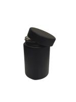 China 5 Oz Child Resistant Glass Jar | Matte Black Jar W/ Black Plastic Screw Lid for sale
