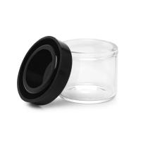 China 6 ml Glass Concentrate Containers | No Neck - Black Lid for sale