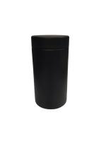 China 6 Oz Child Resistant Glass Jar | Matte Black Jar W/ Black Plastic Screw Lid for sale