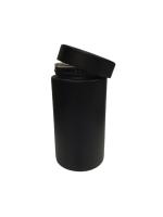 China 6 Oz Child Resistant Glass Jar | Matte Black Jar W/ Black Plastic Screw Lid for sale