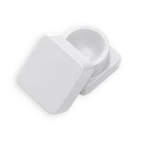 China 9ml Glass Cube Container Shoulderless Screw Top Jars w/ Child Resistant Lid (White Glass, White Lid) for sale