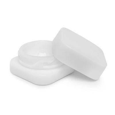 China 9ml Glass Cube Container Shoulderless Screw Top Jars w/ Child Resistant Lid (White Glass, White Lid) for sale