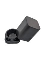 China THE LOGIC | 9ml Square Glass Tall Shoulderless Screw Top Jars | Child Resistant Lid | Black Glass, Tall Black Lid for sale