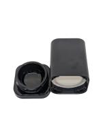 China THE LOGIC | 9ml Square Glass Tall Shoulderless Screw Top Jars | Child Resistant Lid | Black Glass, Tall Black Lid for sale