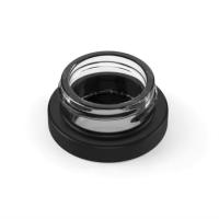 China 3D Printing Logo Matte Black Glass Concentrate Containers with Plastic Material Lid for sale