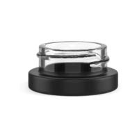 China 3D Printing Logo Matte Black Glass Concentrate Containers with Plastic Material Lid for sale