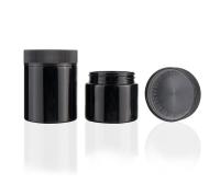 China Flower Packaging Black Glass Containers 4oz Flower Uv Glass Jar Custom Container for sale