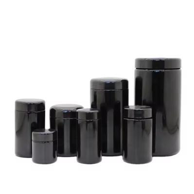 China Smell Proof Violet Glass Jar Container 500ml Airtight Smell Proof Storage Jar Wide Mouth Uv Resistant Glass Jar for sale
