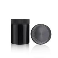 China Wide Mouth Uv Proof Black Glass Jar Round Honey Flower Glass Storage Child Proof Jar Airtight Dark Uv Violet Glass Jars for sale