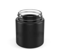 China Straight Sided Glass Jar – Matte Black Black Glass Jar Glass Storage Child Proof Jar Uv Violet Glass Jars for sale