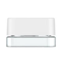 China 9ml Cube Glass Jars w Shoulderless Screw Top & Child Resistant Lid (Clear Glass, White Lid) for sale