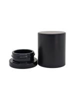 China 9ml Round Glass Tall Shoulderless Screw Top Jars Child Resistant Lid Black Glass, Tall Black Lid for sale