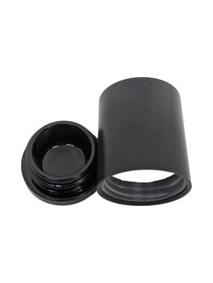 China 9ml Round Glass Tall Shoulderless Screw Top Jars Child Resistant Lid Black Glass, Tall Black Lid for sale