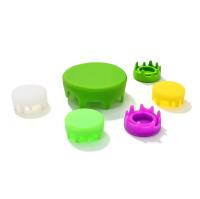 China 5ml 10ml Mini Silicone Jar Wax Small Glass Container Concentrate Acrylic Storage Glass Jar With Silicone Lids for sale