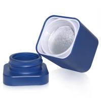 China Custom Printing Logo 9ml Square Shape Air Tight Container Childproof Cr Tall Lid Concentrate Glass Jar for sale