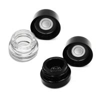 China Child Resistant Pop Vac Black Blue Glass Jar Bottle 5ml 7ml 9ml with Childproof Smell Proof Cap for sale