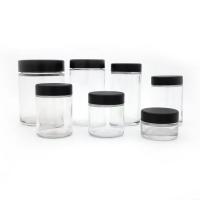China 2oz 3oz Clear Glass Jar With Child Resistant Cap for sale