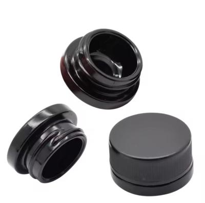 China 5ml 7ml 9ml Black Child Resistant Concentrate Glass Jar Mini Cream Bottles Cosmetic Black Containers Jars With Lid for sale