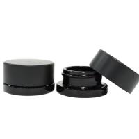 China Child Resistant Wax Miron Glass Jar 3ml 5ml 7ml Luxury Thick Bottom Black Violet UV Glass Jar With Lids for sale