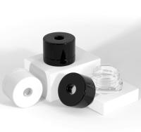 China Pop Jar Vacuum Sealed Storage Jar 4 Ml Black Pop Glass Round Containers Concentrate Jars With Lids for sale