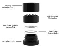 China New Style Popular 3ml 4ml Pop Glass Jars Concentrate Seal Container Child Proof Vac Jar With Crc Stainless Pop Cap for sale