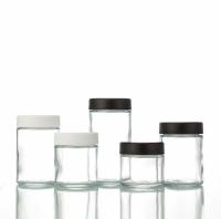 China Smell Proof 2 3 4 Fl Oz Clear Glass Straight Sided Container Airtight Child Resistant Glass Jar for sale