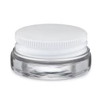 China Custom 7ml Thick Wall Black Silver Gold White Aluminum Cap Glass Concentrate Container Jar for sale