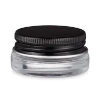 China Custom 7ml Thick Wall Black Silver Gold White Aluminum Cap Glass Concentrate Container Jar for sale