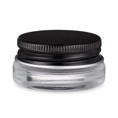 China Custom 7ml Thick Wall Black Silver Gold White Aluminum Cap Glass Concentrate Container Jar for sale