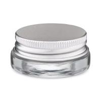 China Custom 7ml Thick Wall Black Silver Gold White Aluminum Cap Glass Concentrate Container Jar for sale