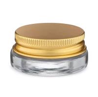 China Custom 7ml Thick Wall Black Silver Gold White Aluminum Cap Glass Concentrate Container Jar for sale