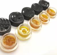 China Ready Ship Child Resistant Lids Smell Proof Small Glass Concentrate Flower Oil Jars Wholesale for sale