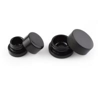 China 5ml 7ml 9ml Black Child Resistant Concentrate Glass Jar Mini Cream Bottles Cosmetic Black Containers Jars With Lid for sale