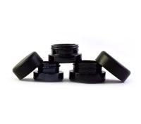 China 5ml 7ml 9ml Black Child Resistant Concentrate Glass Jar Mini Cream Bottles Cosmetic Black Containers Jars With Lid for sale