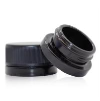 China High Quality Thick Bottom Solid Black Round Small 2g 5ml 9ml 1 Gram 7ml Concentrate Jar With Polished Finish for sale