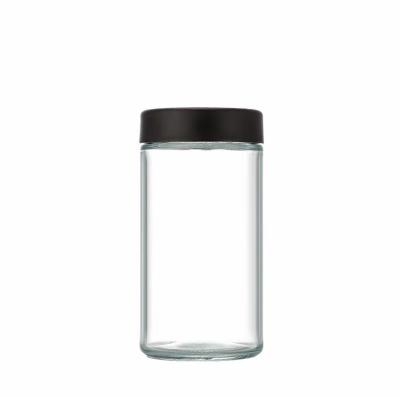 China Smell Proof Child Resistant Glass Jar 2 3 4 Fl Oz Clear Straight Sided Container Airtight for sale