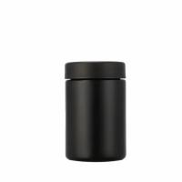 China 2oz 3oz Matte Black Uv Black Dry Flower Frosted Glass Jar Custom Logo Smell Proof Child Proof Safety Lock Lid for sale
