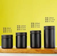 China 2oz 3oz Matte Black Uv Black Dry Flower Frosted Glass Jar Custom Logo Smell Proof Child Proof Safety Lock Lid for sale