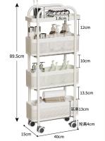 China White Silent Pulley All Metal Fridge Side Storage Rack  Small Footprint And Large Space for sale