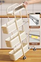 China Movable Kitchen Side Storage Rack Anti Drop Design + Silent Wheels Supporting OEM Private Label for sale