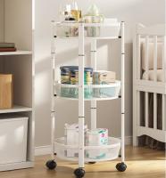 China 3 Layers Household Storage Racks Rotating Kitchen Shelf For Vegetables Fruits for sale